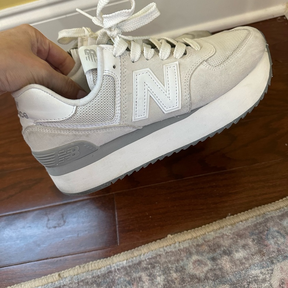 New Balance 574+ Platform Sneakers- Reflection/Rain C… - Gem